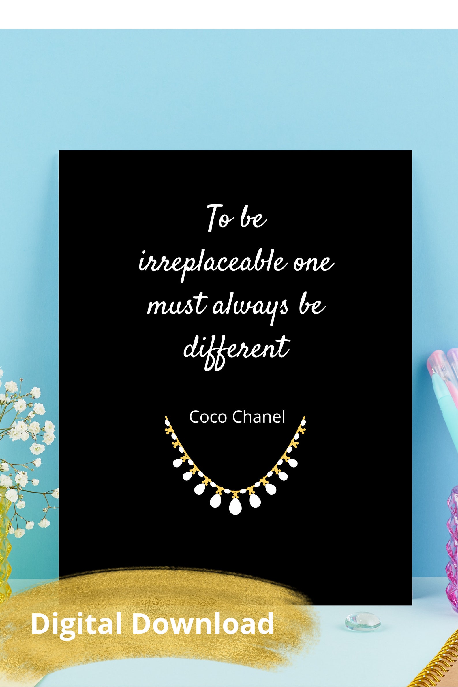 Coco Chanel Fashion Quote | Coco Chanel Wall Art | Dorm Decor for ...