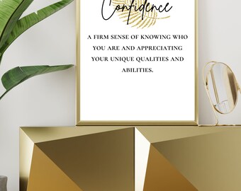 Confidence Definition Digital Wall Art Self-love Printable - Etsy