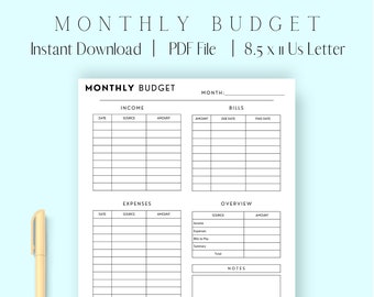 Personal Finance Log Template Printable Balance Expense - Etsy