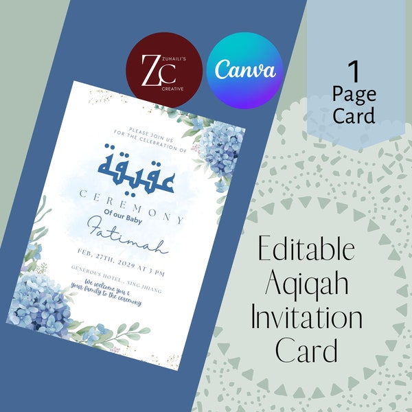 Aqiqah Invitation Card - Etsy