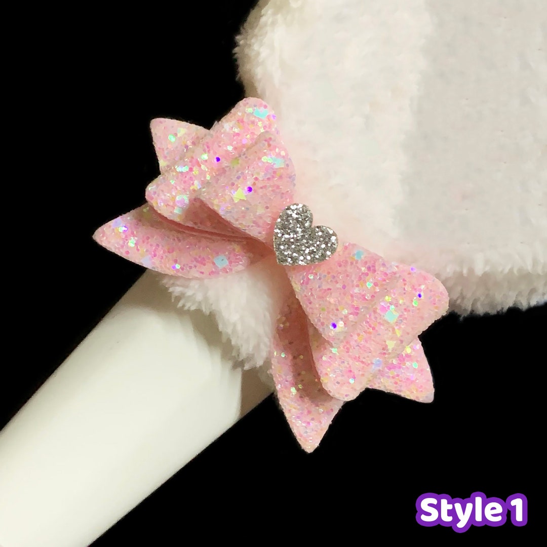 Mini Lightstick Ribbon Bow | Glittery Kpop Light Stick Deco Decor ...