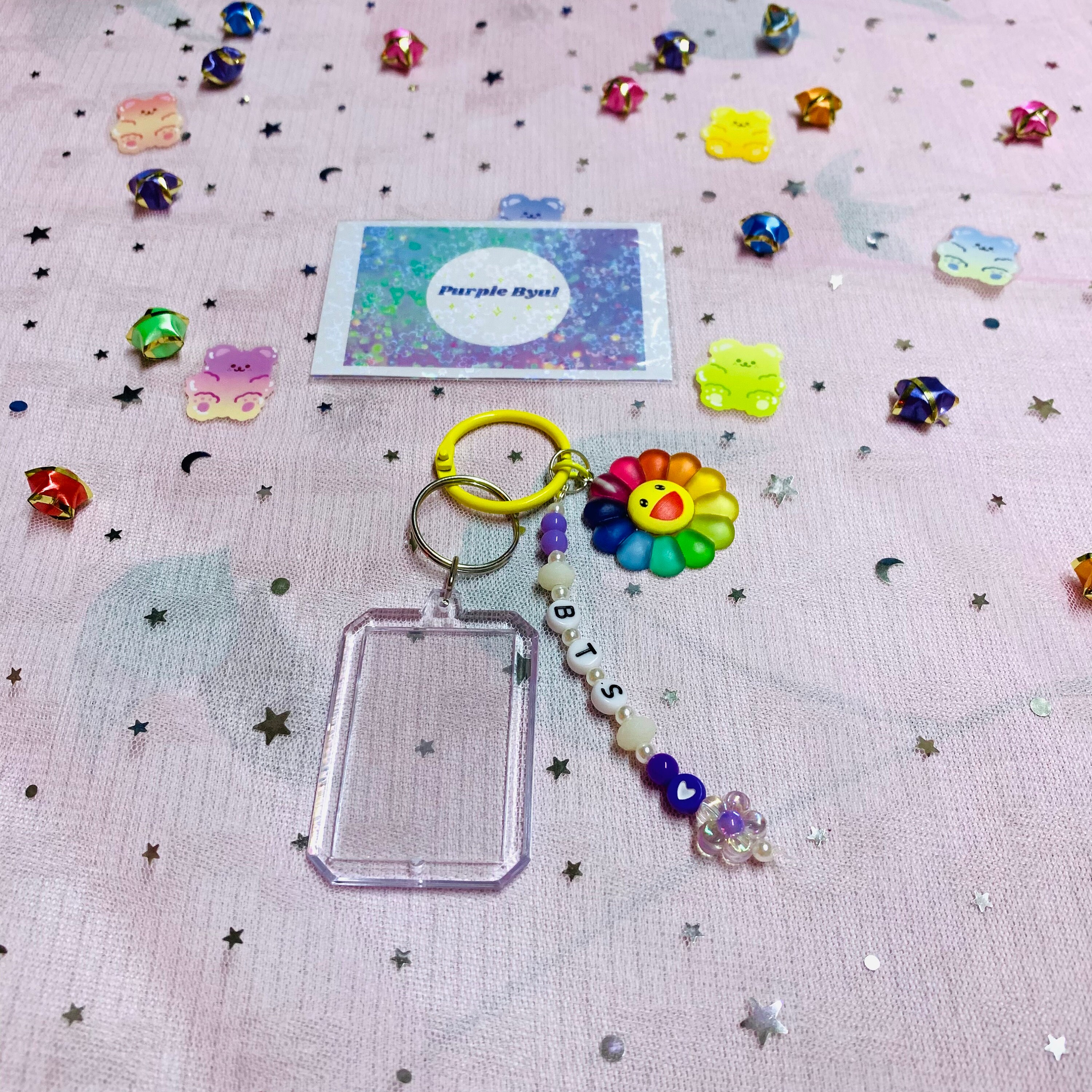Kpop Custom Beaded Keychain With Photo Frame Idol Bias Gift - Etsy