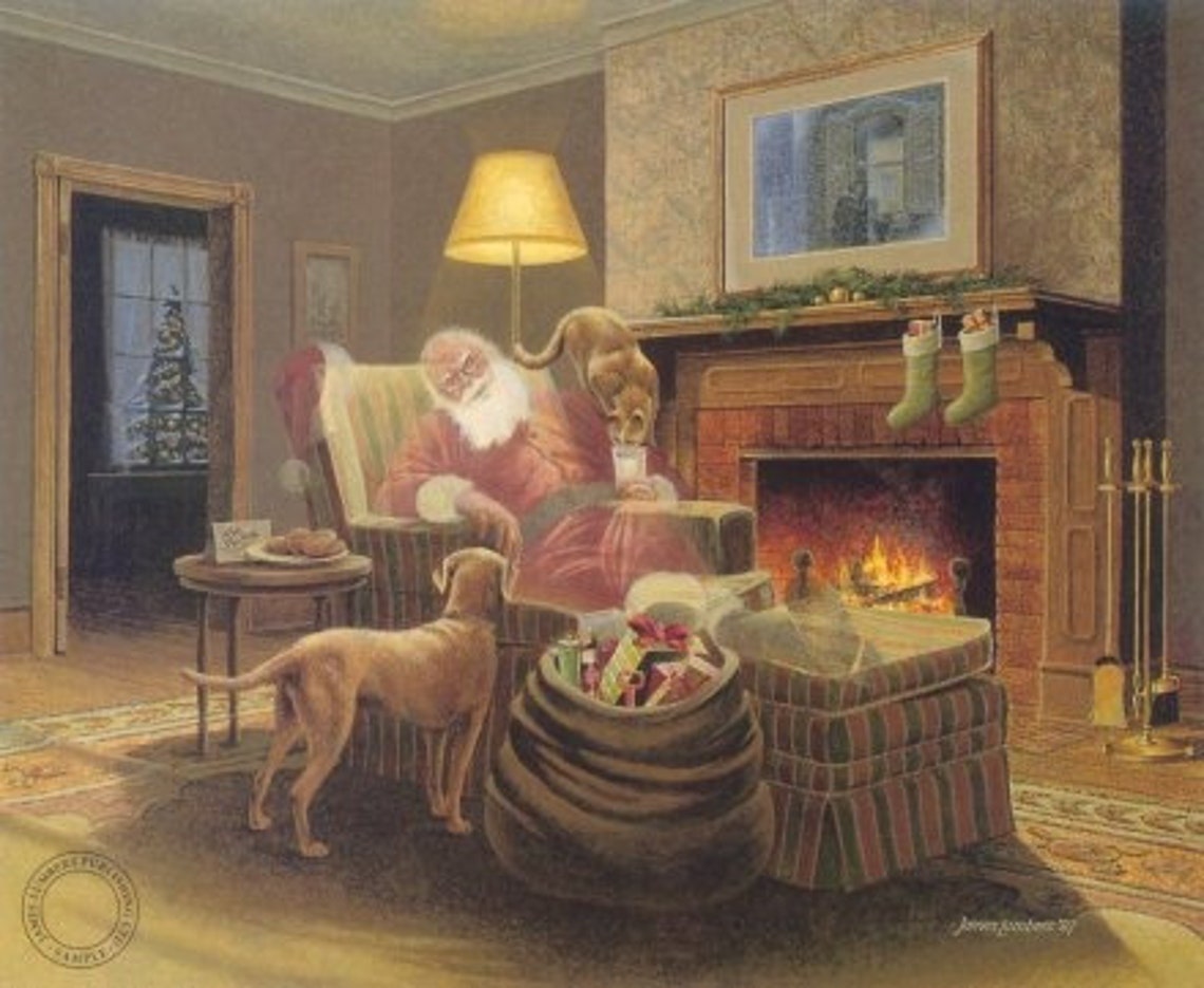 James Lumbers santa's Time Out Open Edition - Etsy
