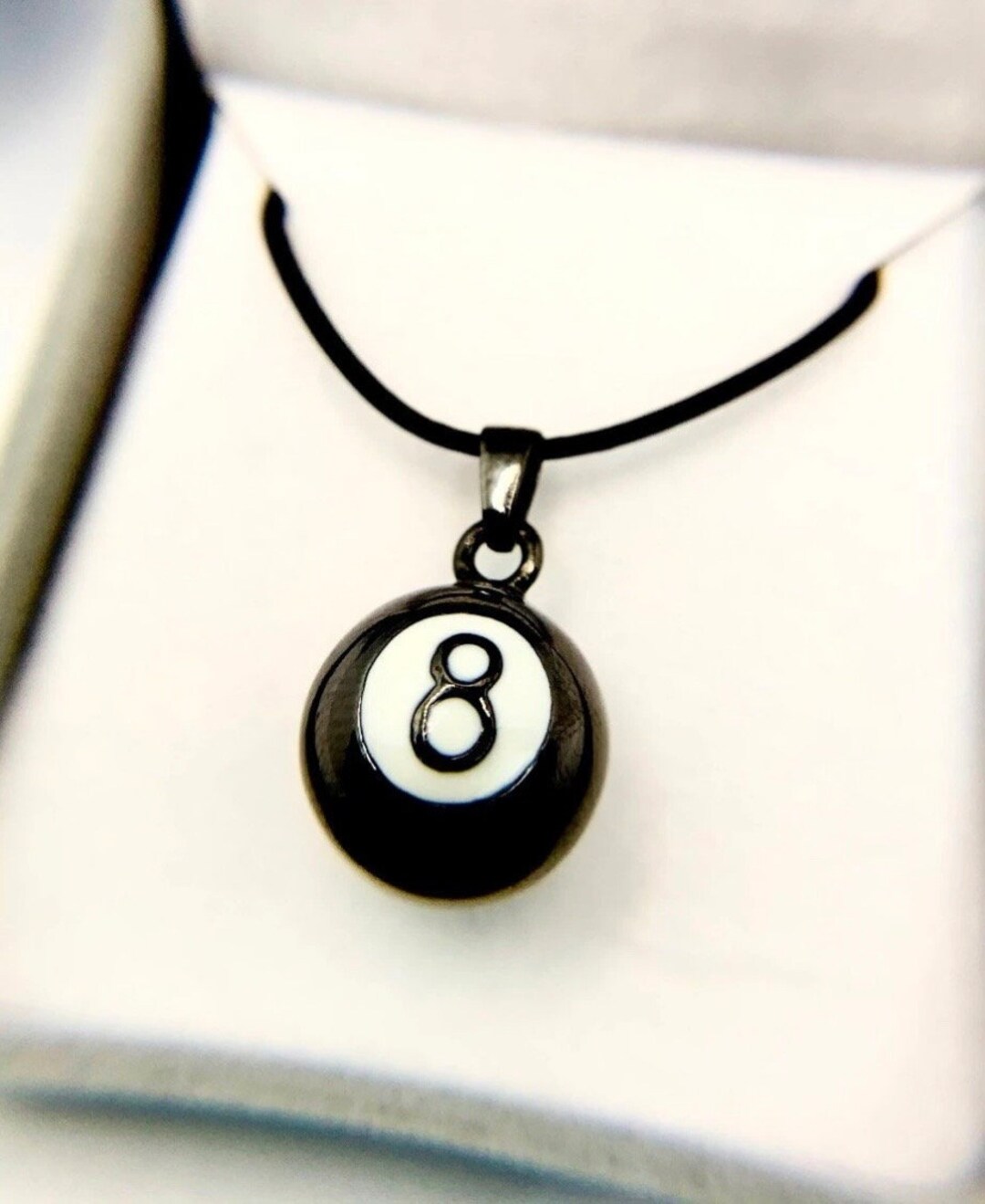 8 Ball Necklace Cremation Keepsake Pendant 925 Sterling Silver Memorial ...