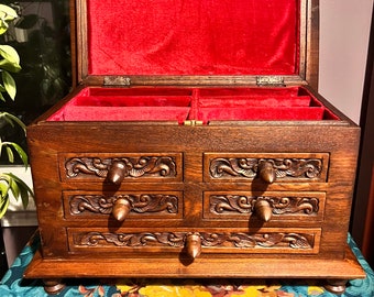 Cherry Red Wood Box - Etsy