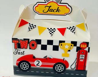 Car Favor Boxes, Two Fast Favor Boxes, Route 66 Favor Box, Race Car ...