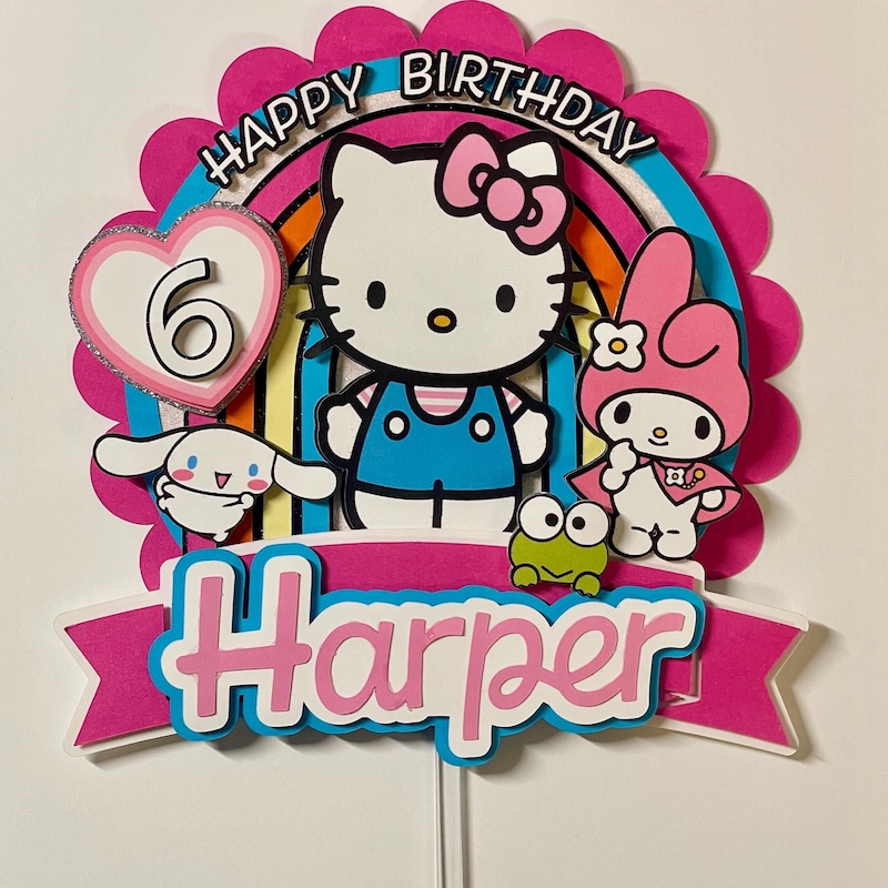 Hello Kiitty Cake Topper - Etsy