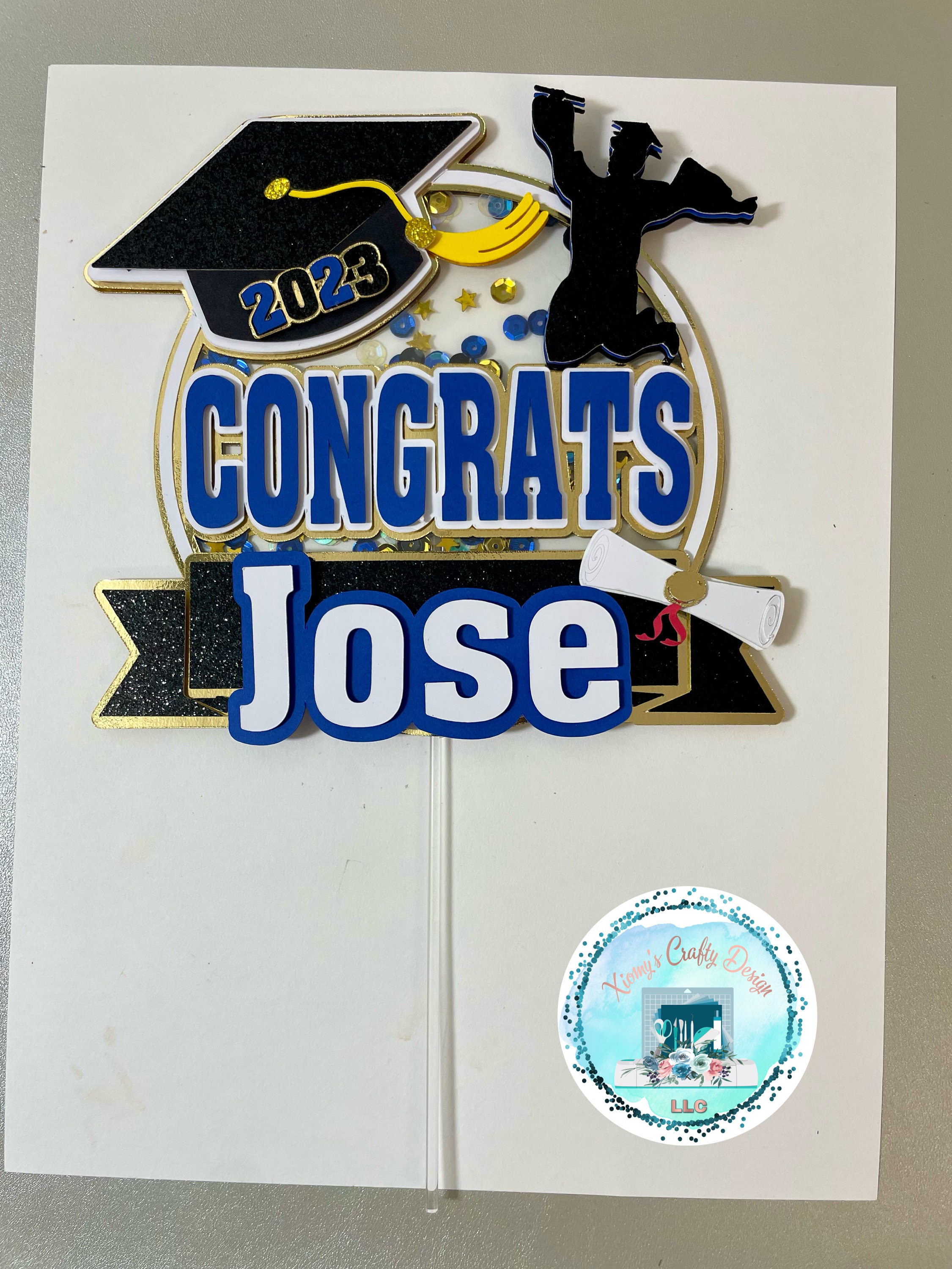 Graduation Congrats Shaker Cake Topper - Etsy