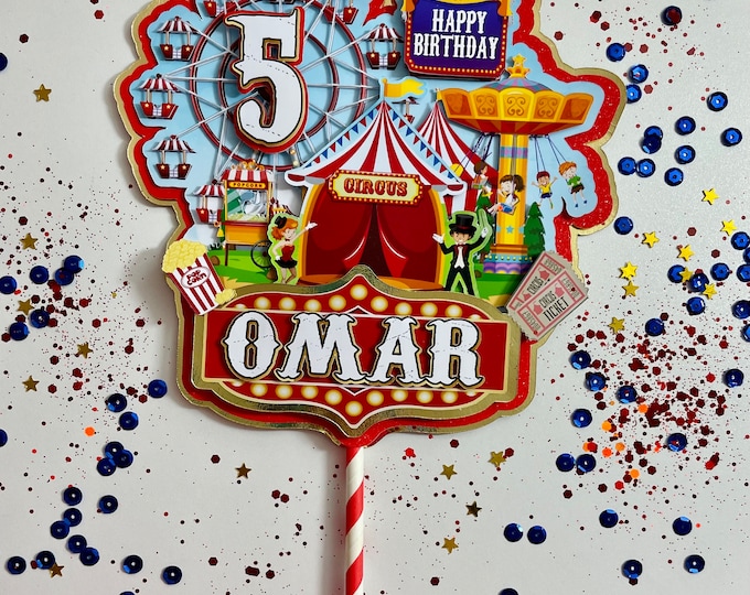 Carnival Amusement Park Party Cake Topper Kit / Carnival Birthday Party ...