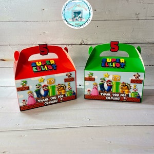 Super Mario Custom Gable Box favor Party Box Set of 6 - Etsy