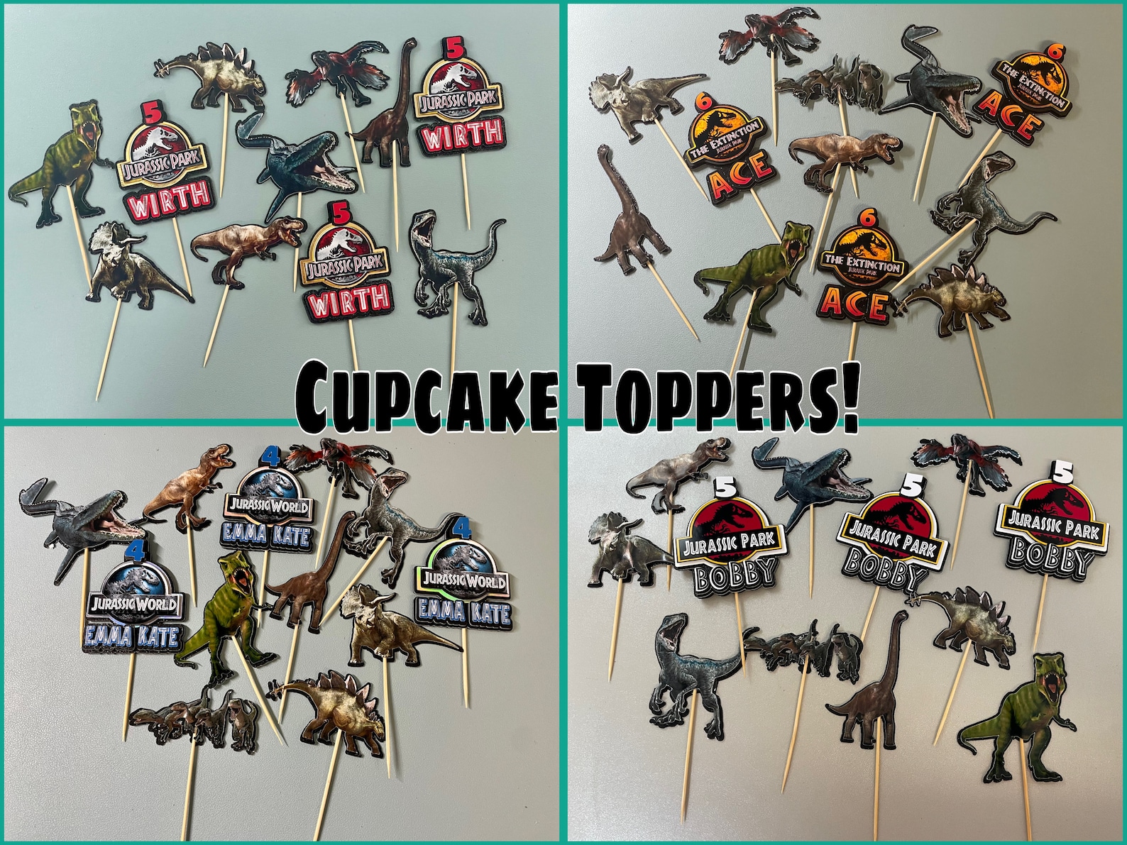 Jurassic Park, Jurassic World Cake Topper, Cupcake Toppers - Etsy