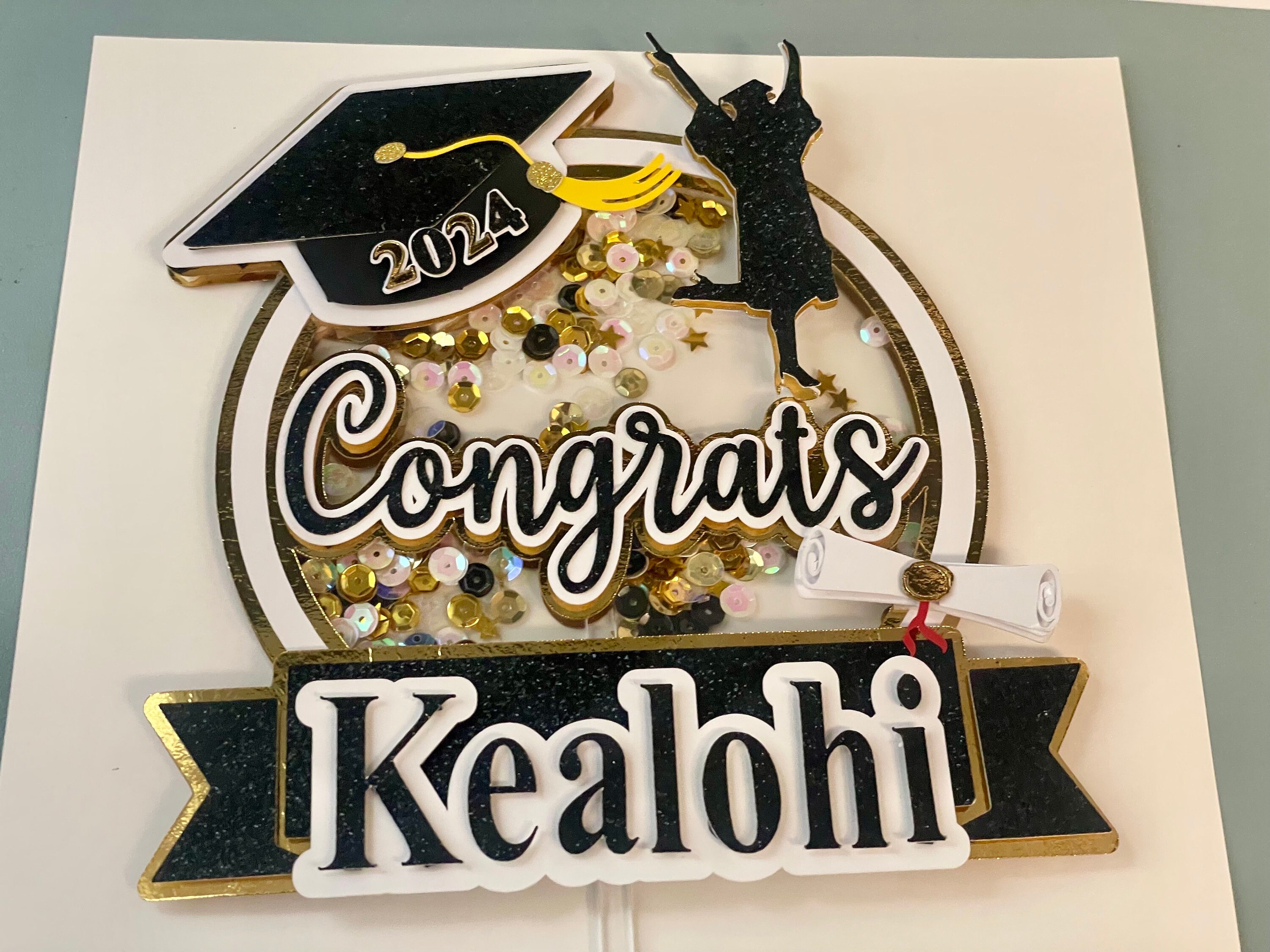 Graduation Congrats Shaker Cake Topper - Etsy