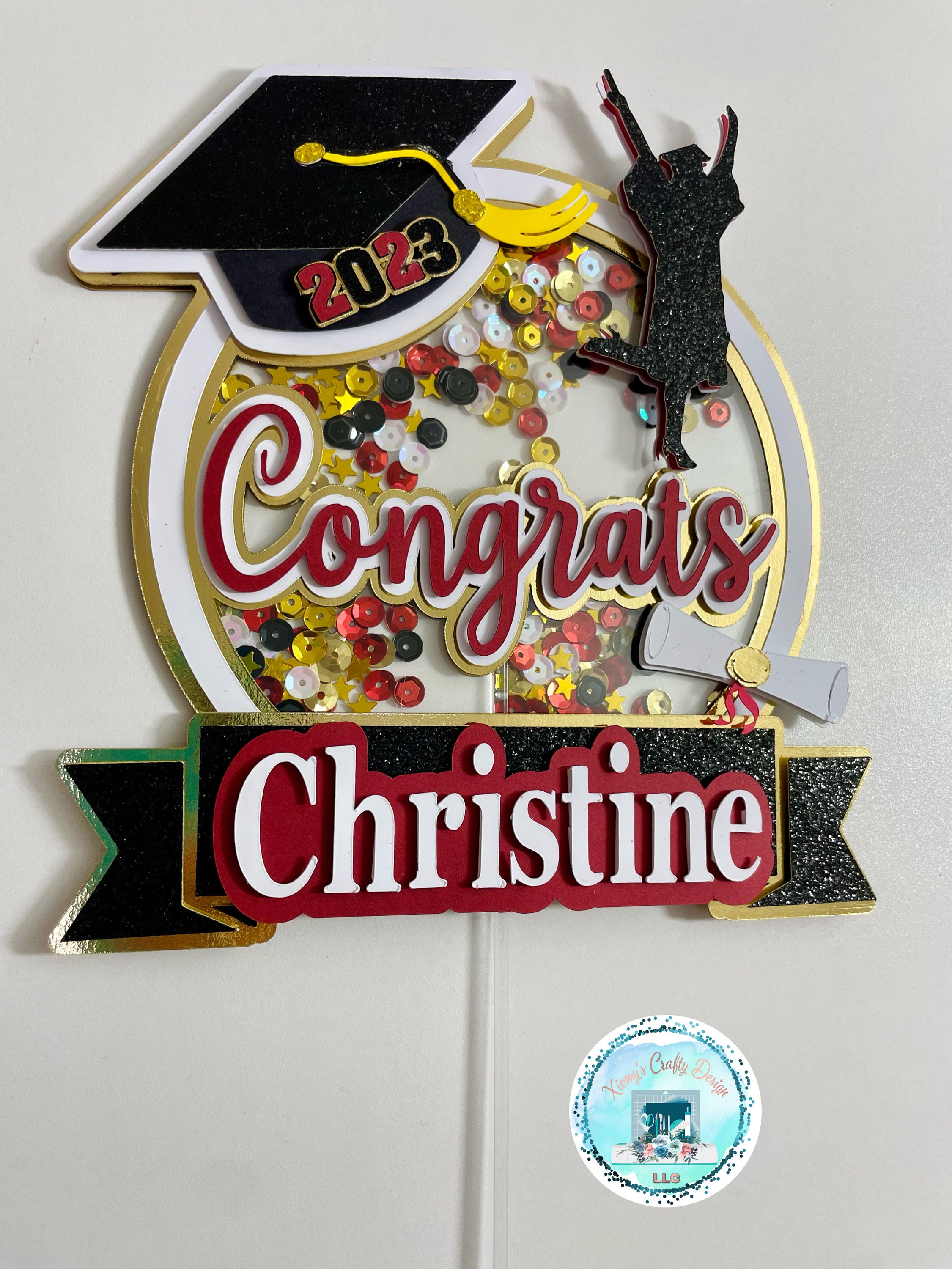 Graduation Congrats Shaker Cake Topper - Etsy