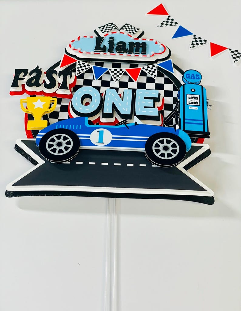 Fast One Cake Topper: Race Car Birthday Party Decor - Etsy