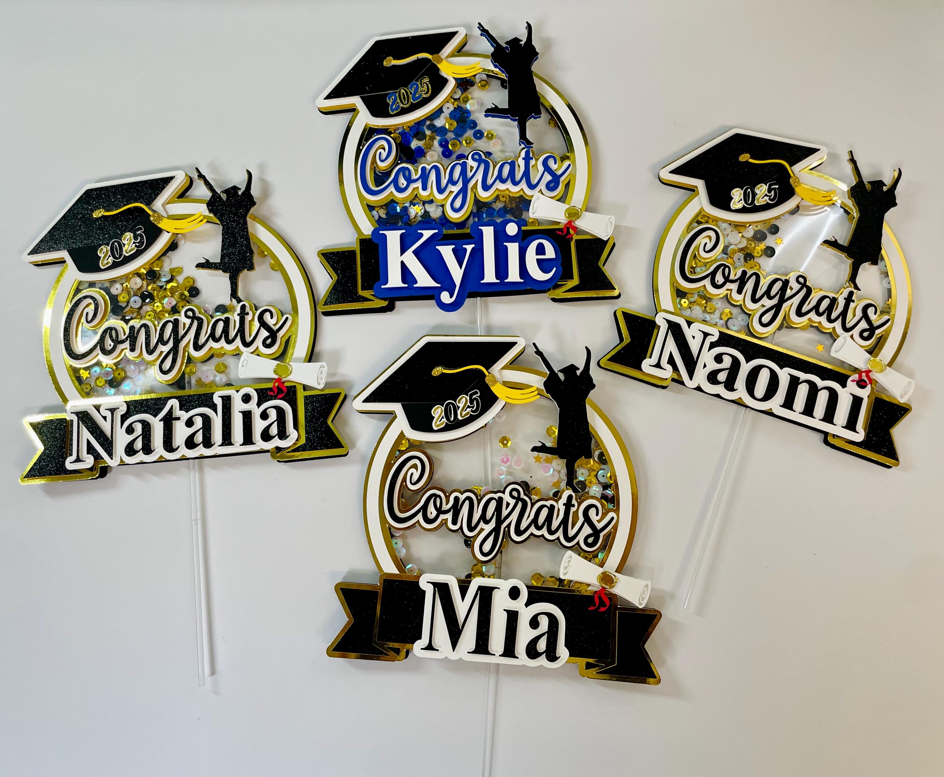 Graduation Congrats Shaker Cake Topper - Etsy