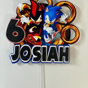 Shadow the Hedgehog Cake Topper: Birthday Party Decor - Etsy