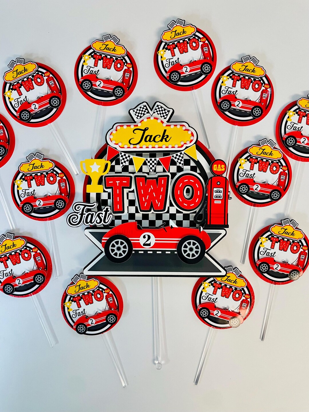 Two Fast Cake Topper: Race Car Birthday Party Decorations - Etsy