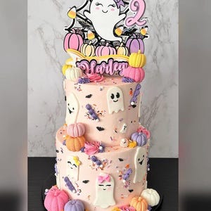 Girl Ghost Birthday Cake Topper: Halloween Party Decorations - Etsy