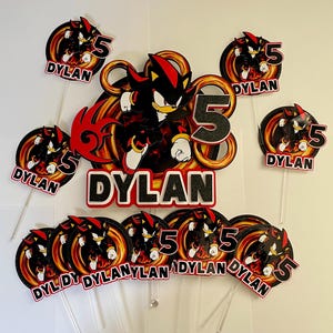 Shadow the Hedgehog Cake Topper: Birthday Party Decor - Etsy
