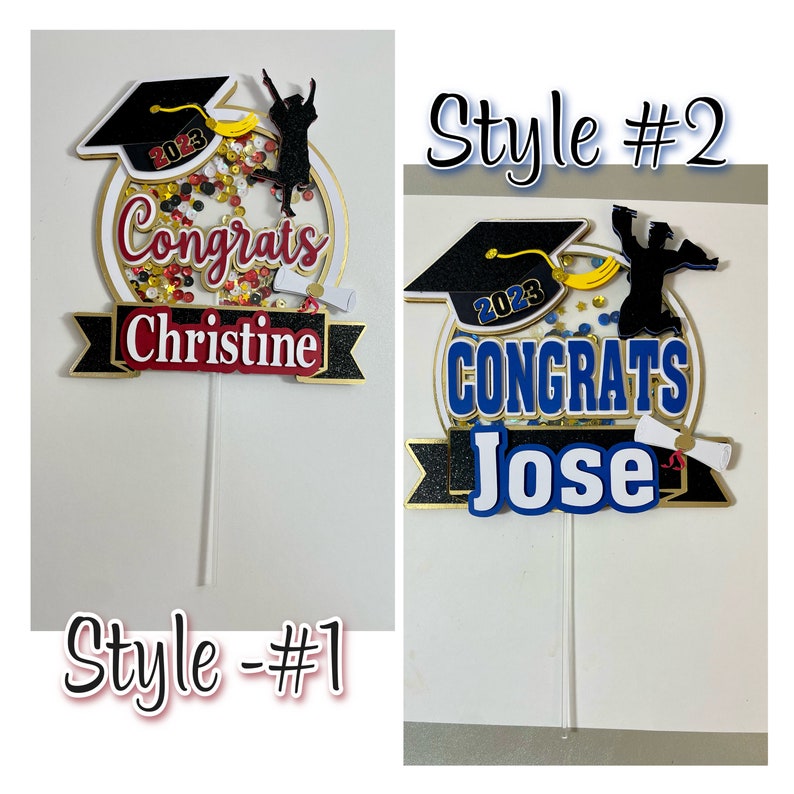Graduation Congrats Shaker Cake Topper - Etsy