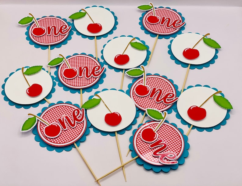 Cherry Shaker Cake Topper, Cherry Cupcake Toppers - Etsy