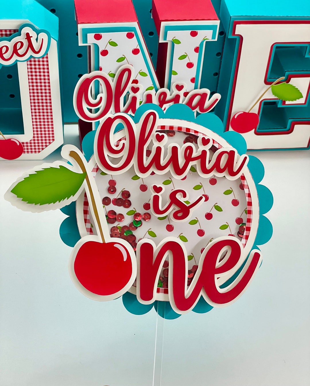 Cherry Shaker Cake Topper, Cherry Cupcake Toppers - Etsy