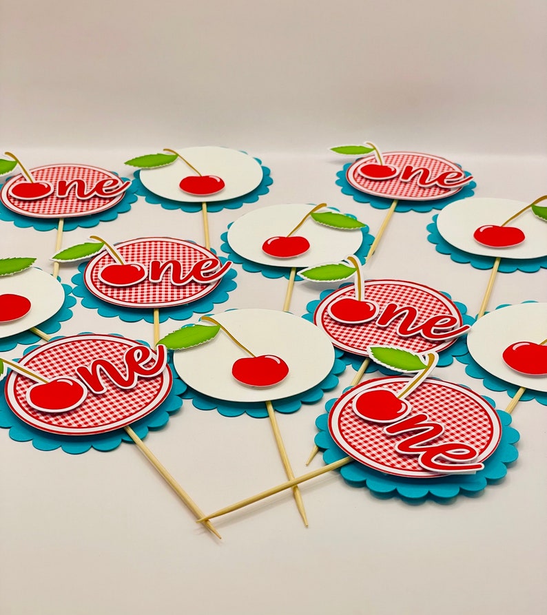 Cherry Shaker Cake Topper, Cherry Cupcake Toppers - Etsy