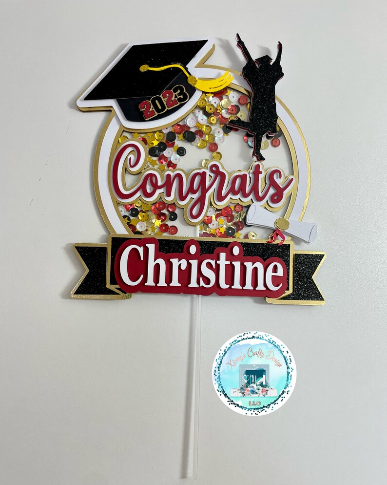 Graduation Congrats Shaker Cake Topper - Etsy