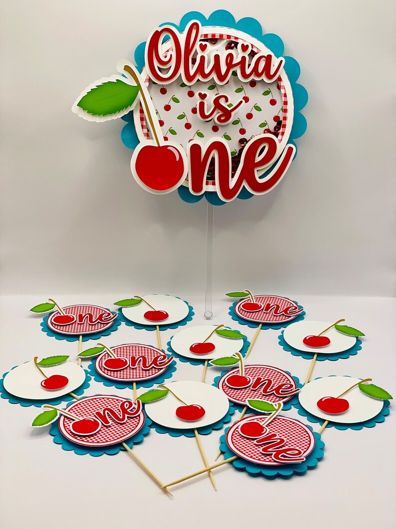 Cherry Shaker Cake Topper, Cherry Cupcake Toppers - Etsy