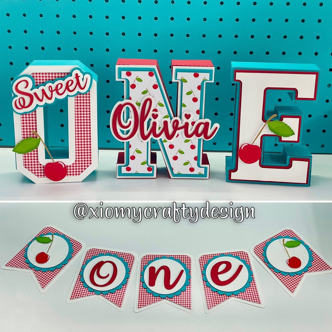 3D Cherry Letters, Cherry Highchair Banner - Etsy