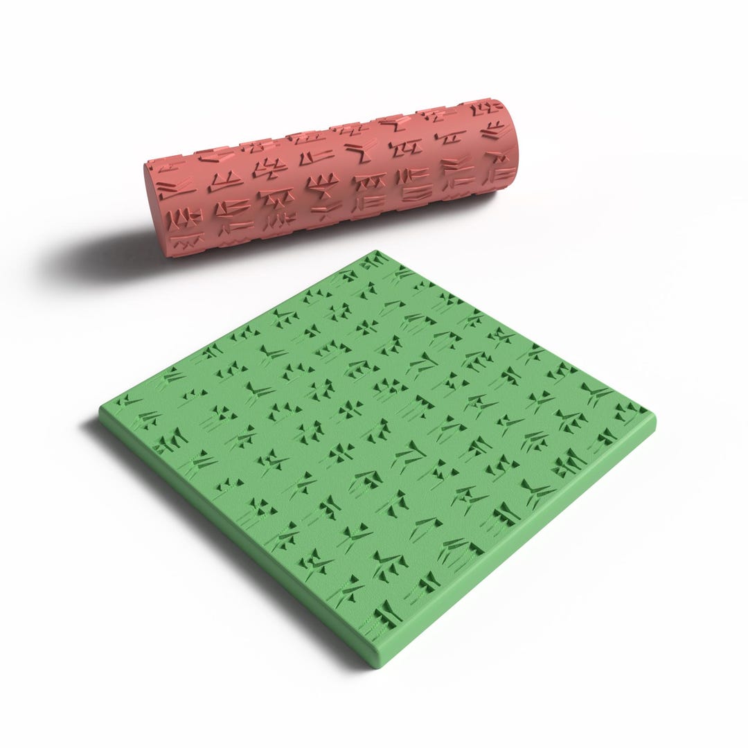 Cuneiform Texture Roller – 3D Printable STL File for Ancient-inspired ...