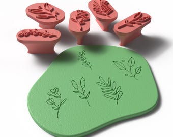 Floral Clay Stamp Set – 3D Printable STL Files for Polymer Clay ...