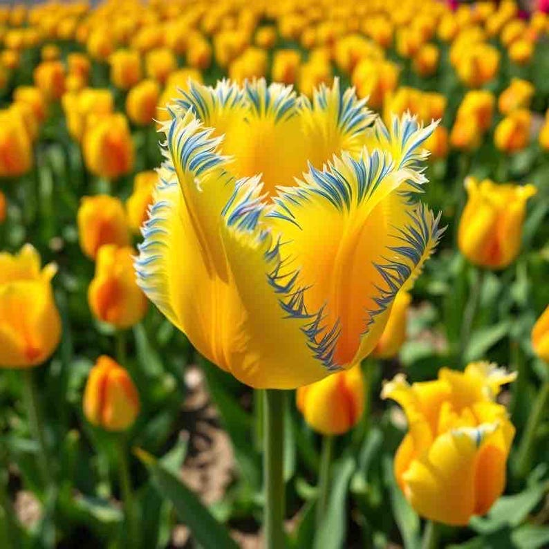 1 FLAME Frilled Tulip Bulb Beautiful Distinct Colors Fall Winter ...