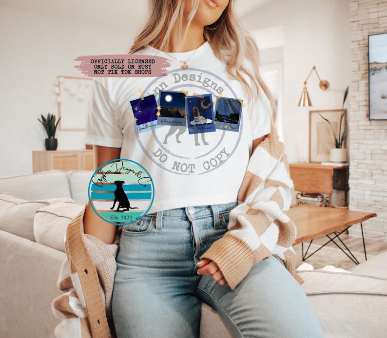 Camiseta corta con licencia de Cecelia Polaroid, cita de la luna y las ...