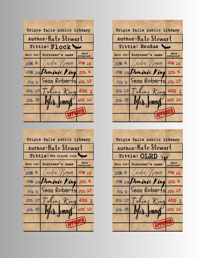 LICENSED Triple Falls Public Library Card Bookmark - the Ravenhood - Etsy