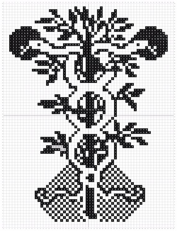 Twining Serpents Filet Crochet Pattern Cross Stitch Pattern - Etsy