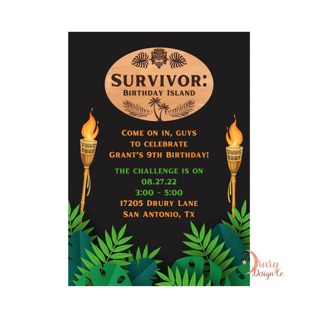 Survivor Inspired | Customizable Birthday Invitation - Etsy