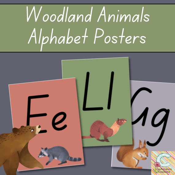 Printable Woodland Animals Alphabet Posters 8.5x11 - Etsy