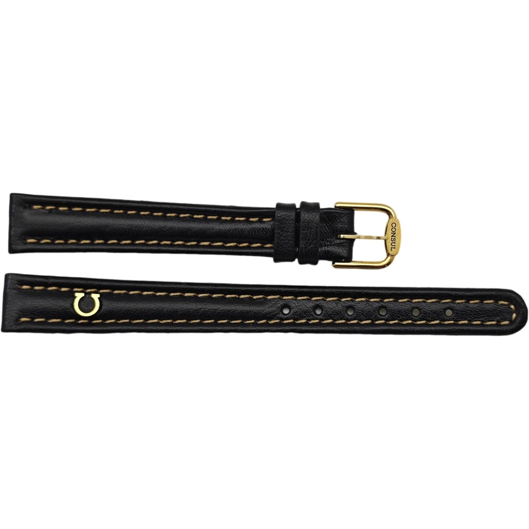 Consul Swiss Vintage Genuine Leather Watch Band 12 Mm Branded Bracelet ...