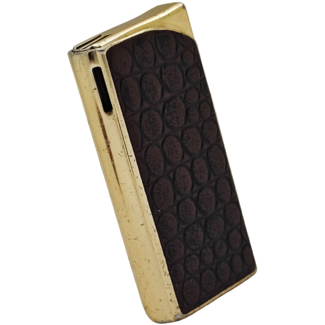 Vintage Win PZ 9 Small Pocket Gas Lighter Refillable Gold and Brown ...