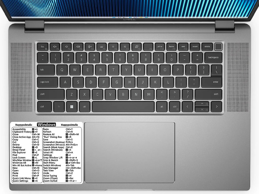 Microsoft Windows 11 and 10 Keyboard Shortcuts Sticker, Windows PC ...