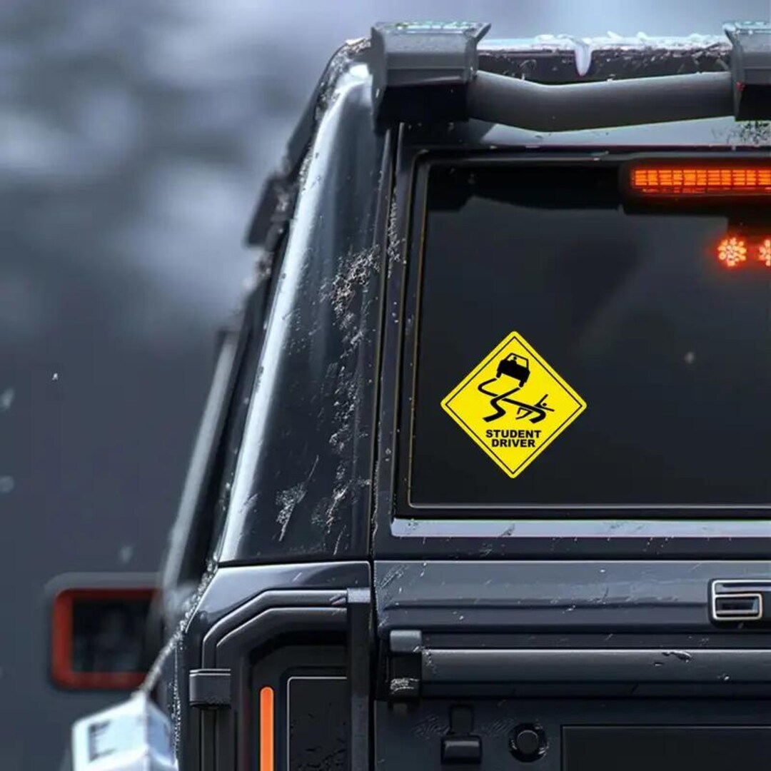 Student Driver Warning Sticker – High Visibility Safety Decal for New ...
