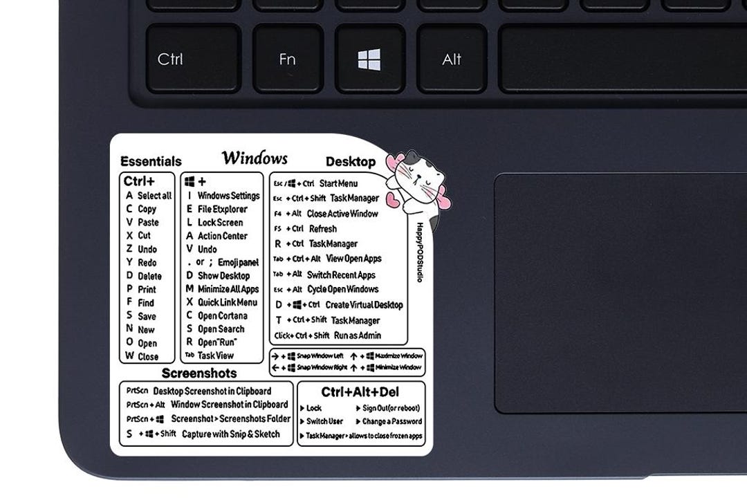 Windows Shortcut Stickers - Cat Windows Shortcut - Laptop Decal - PC ...
