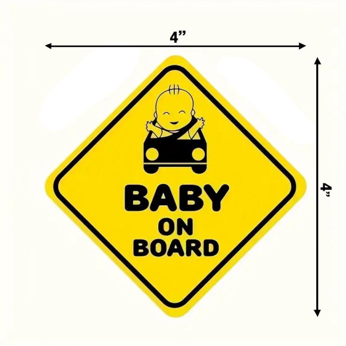 Baby on Board Car Sticker - Baby on Board Decals - Cute Cartoon Design ...