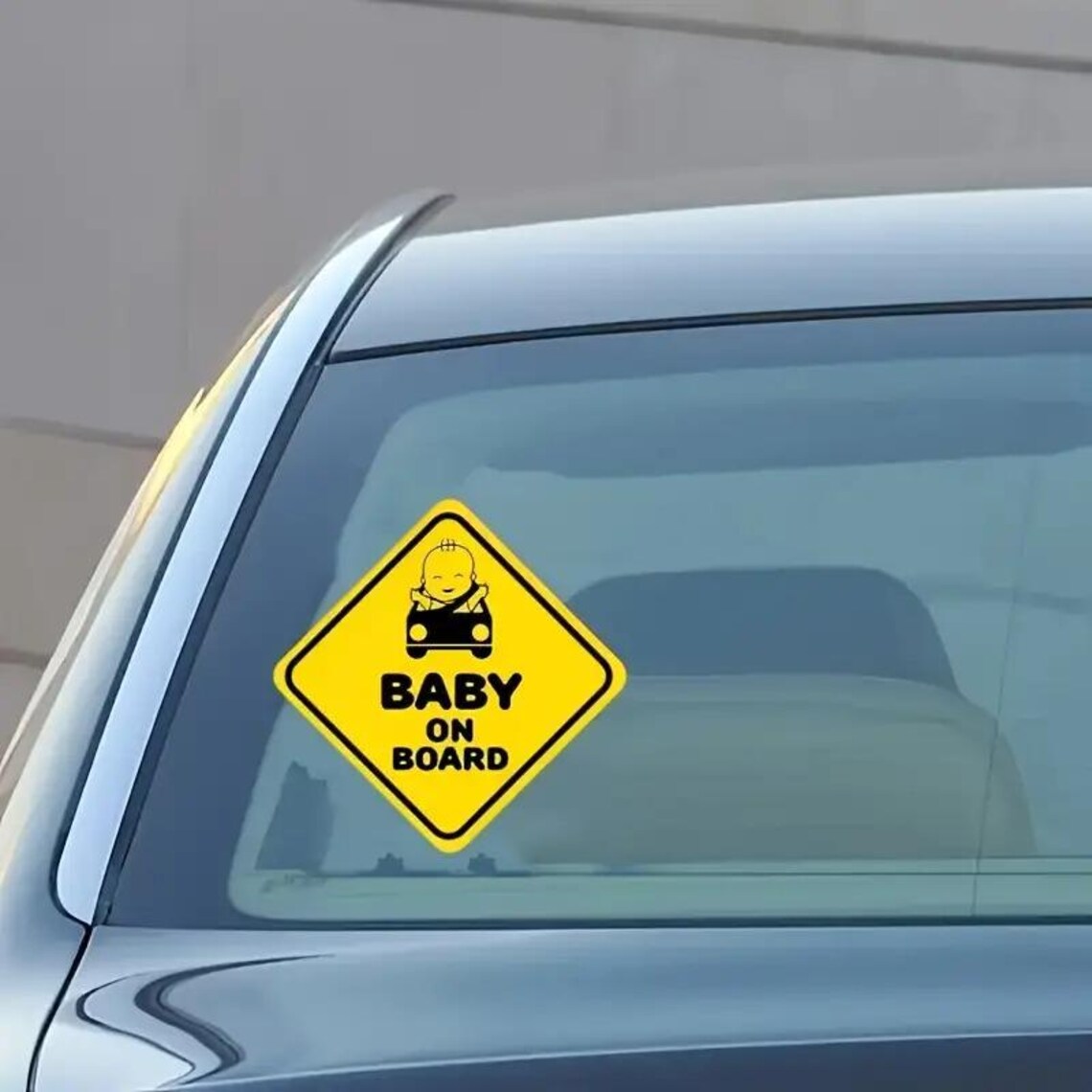 Baby on Board Car Sticker - Baby on Board Decals - Cute Cartoon Design ...