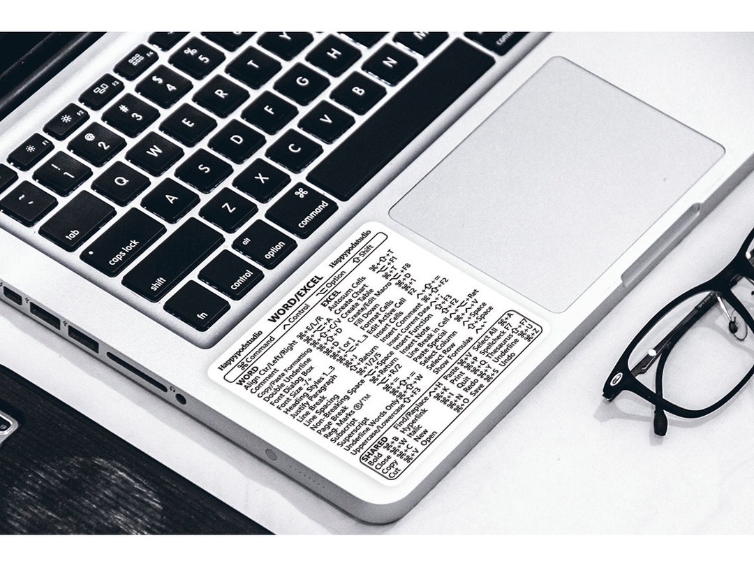 Word and Excel (mac) Keyboard Shortcuts Sticker, Quick Reference Guide ...