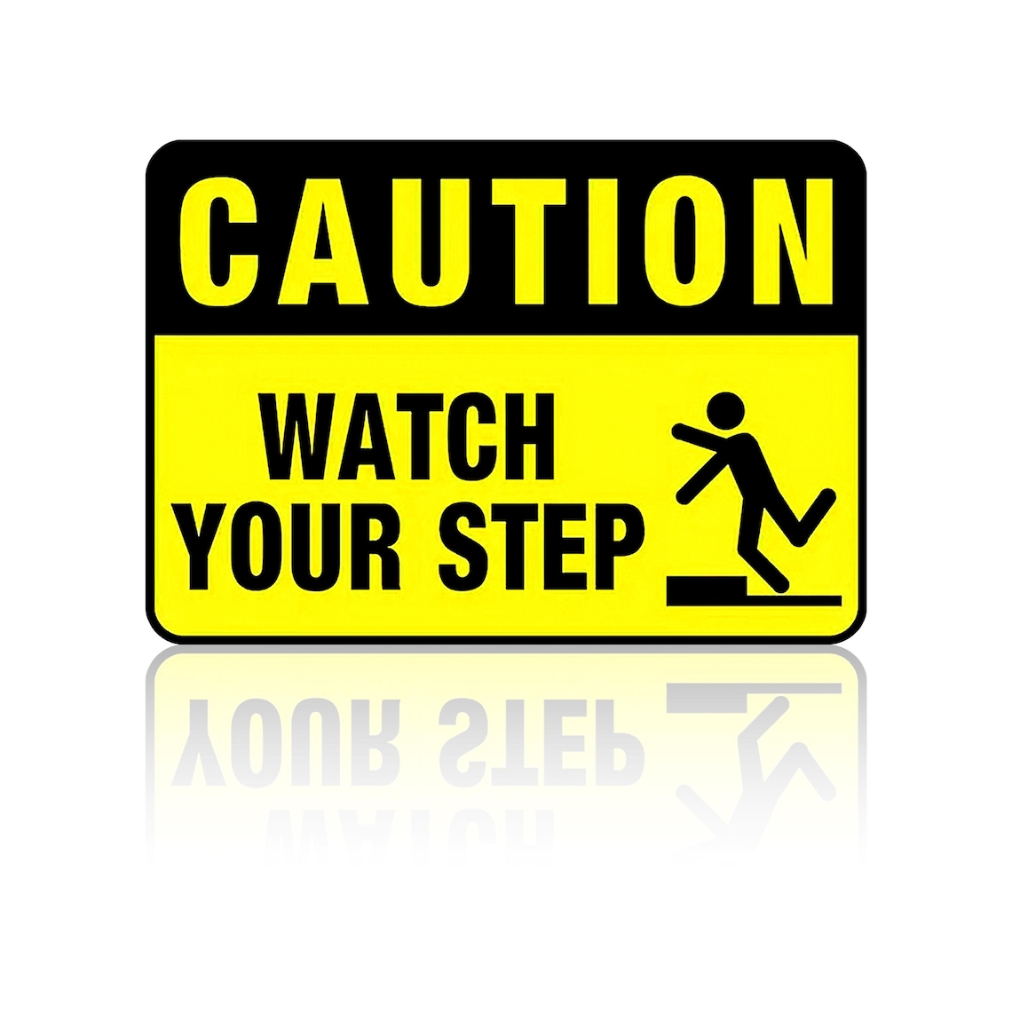 Caution Watch Your Step Sticker – Vibrant Yellow Safety Warning Decal ...