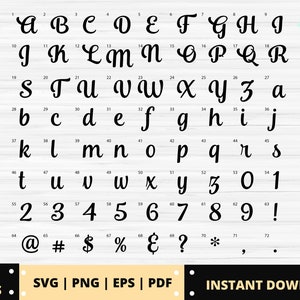 BUY 2 GET 1 FREE, Cursive Number and Letter, Font Bundle Svg, Abc Svg ...