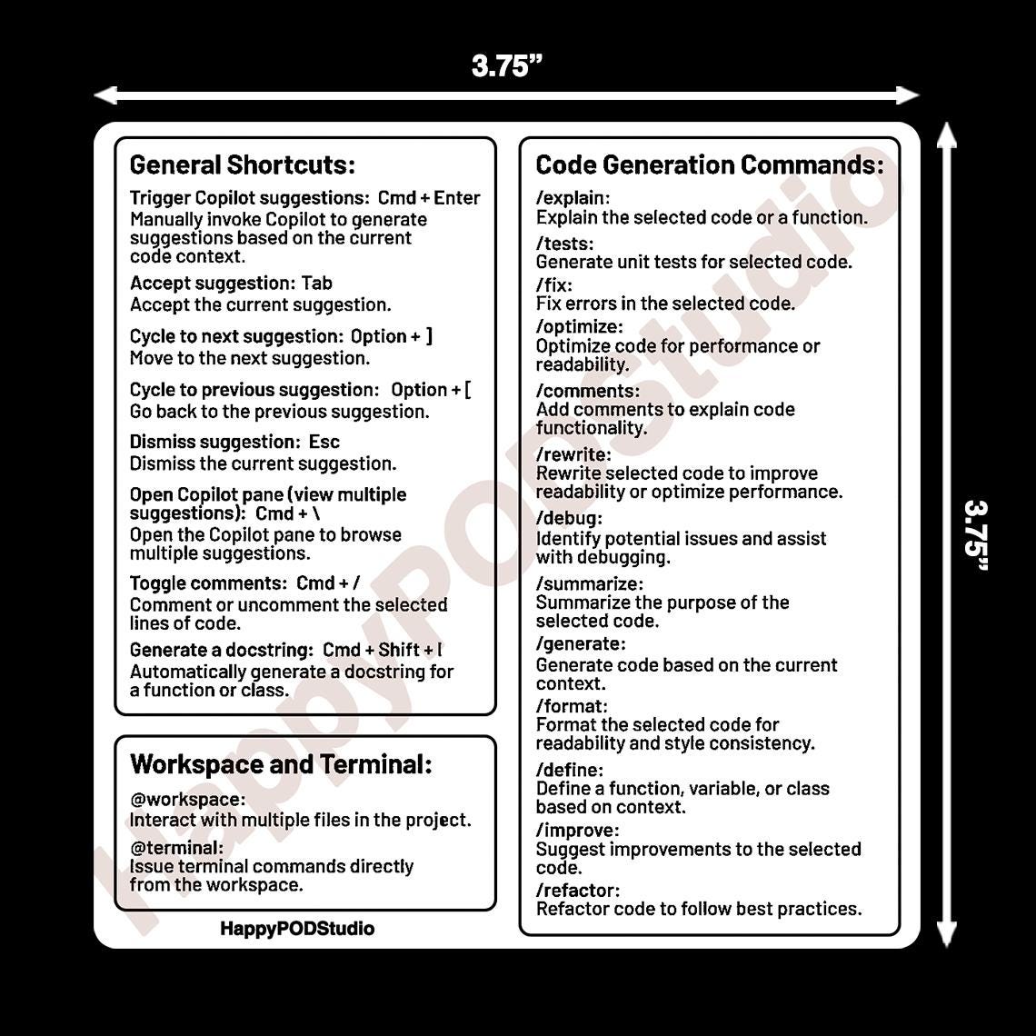 Github Copilot Sticker - No-residue Adhesive - Shortcut Stickers ...