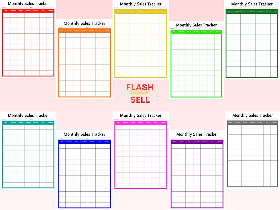 Printable Monthly Sales Tracker Order Tracker Order - Etsy